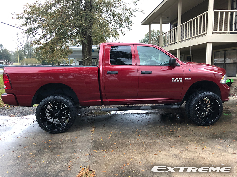 2014 Ram 1500 - 24x14 Hardrock Wheels 35x13.5R24 AMP Tires Maxtrac 7 ...