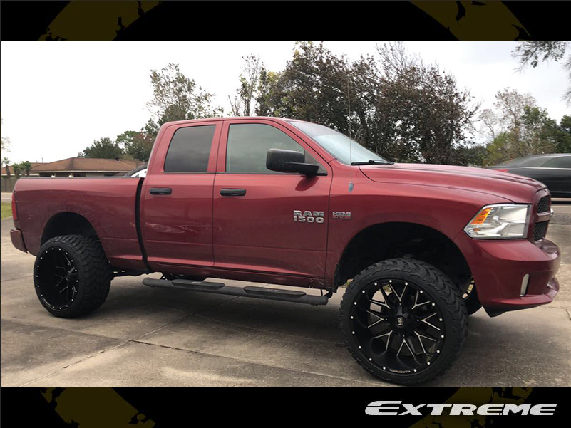 2014 Ram 1500 - 24x14 Hardrock Wheels 35x13.5R24 AMP Tires Maxtrac 7 ...