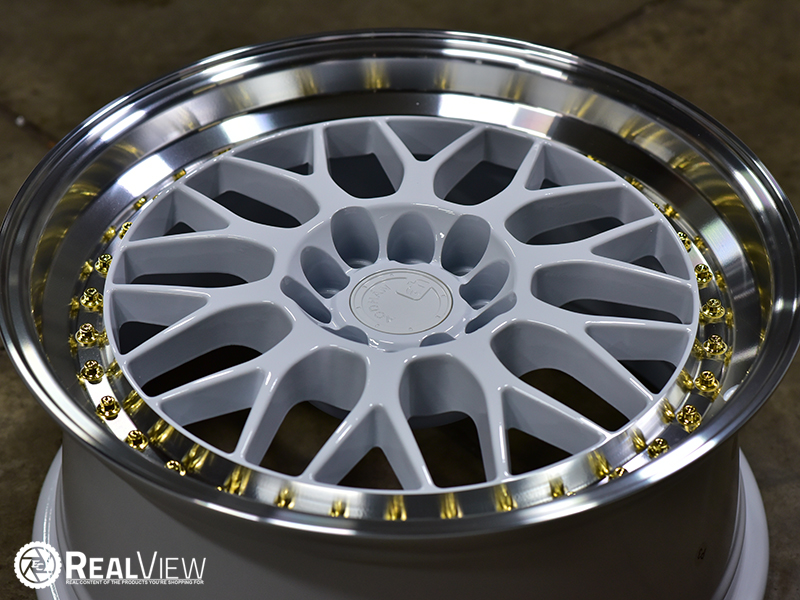 RealView of Aodhan AH02 White W/ Machined Lip - 17x8 +35 ...