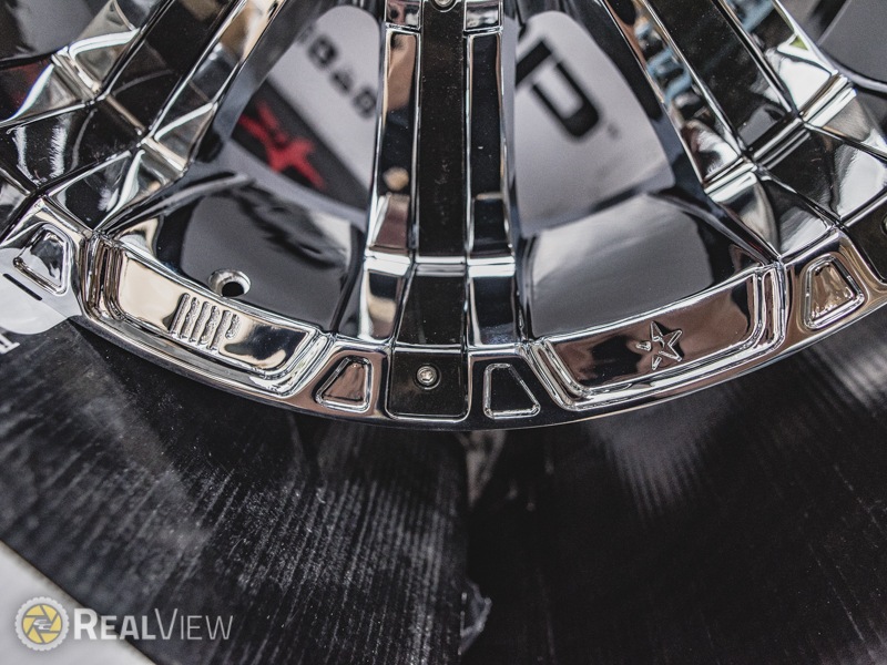 RealView of RBP 94R Chrome W/ Black Inserts - 22x10 -25 - 94R-2210-73-25C