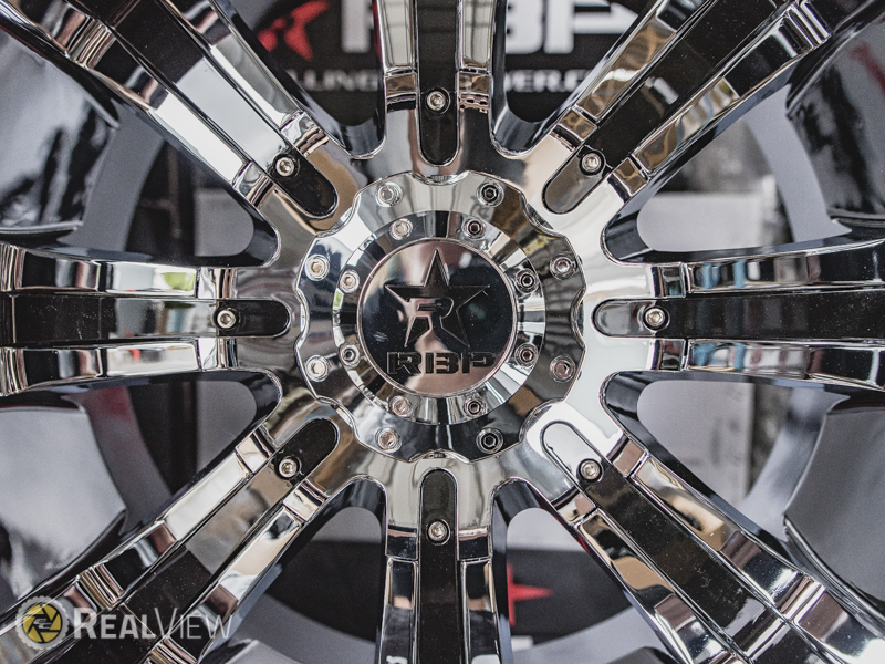 RealView of RBP 94R Chrome W/ Black Inserts - 22x10 -25 - 94R-2210-66-25C