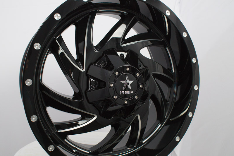 RealView of RBP 66R HK-5 Gloss Black W/ Milled Spokes - 20x9 +0 - 66R ...