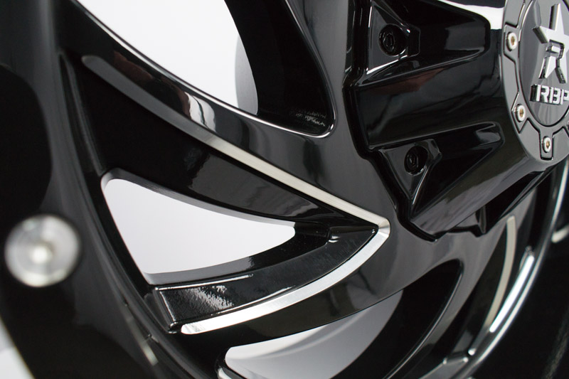 RealView of RBP 66R HK-5 Gloss Black W/ Milled Spokes - 20x9 +0 - 66R ...