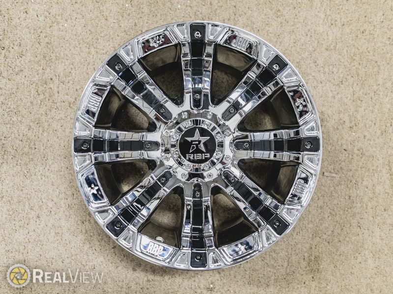 RealView of RBP 94R Chrome W/ Black Inserts - 18x10 +10 - 94R-1810-87+10C