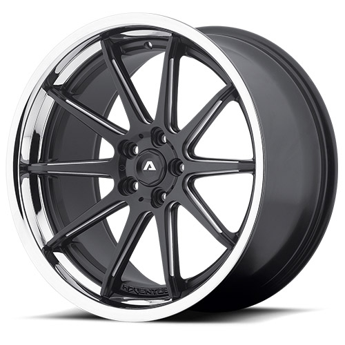 Adventus AVS-4 Satin Black Milled W/ SS Lip Wheels 5x120 - 22x10.5 +38 ...