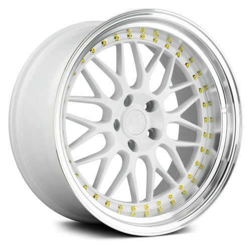 RealView of Aodhan AH02 White W/ Machined Lip - 17x8 +35 ...