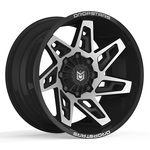 Dropstars DS653 Gloss Black W/ Machined Face Wheels 8x6.5 - 20x10 -25 ...