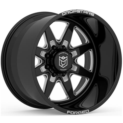Dropstars Forged F-61 Gloss Black W/ Milled Spokes Wheels 8x180 - 22x14 ...