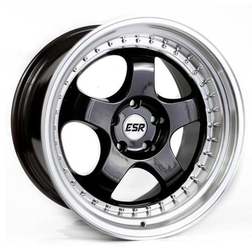ESR SR06 Gloss Black W/ Machined Lip Wheels 5x4.5 - 18x10.5 +22 ...