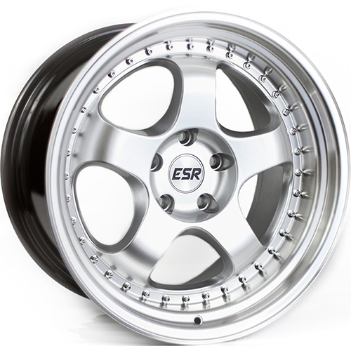 ESR SR06 Hyper Silver W/ Machined Lip Wheels 5x112 - 18x9.5 +35 ...