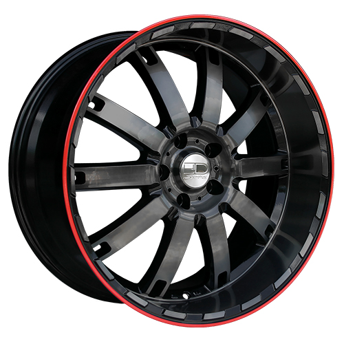 HD Wheels Autobahn Black Machined W/ Redline Wheels 5x4.5 - 20x10 +25 ...