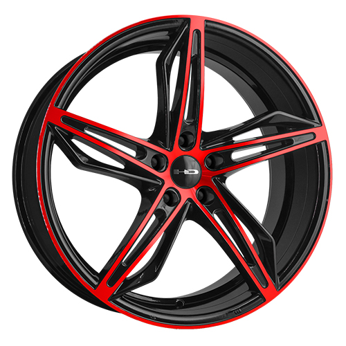 HD Wheels Fly-Cutter Black W/ Red Face Wheels 5x4.5 - 18x8 +35 ...