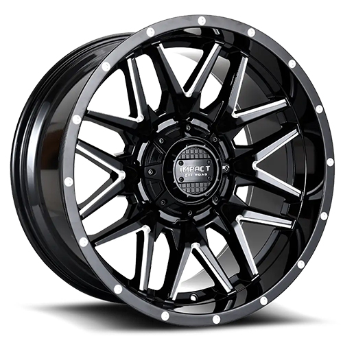Impact 819 Matte Black W/ Milled Windows Wheels 5x4.5 - 17x9 -12 ...