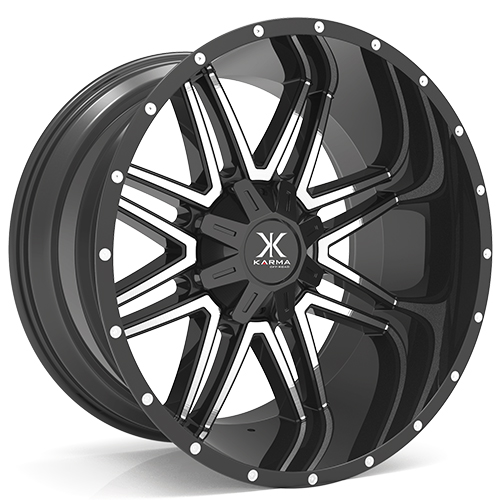 Karma K21 Black Machined Wheels 8x170 - 20x10 -24 - K21-200867-24BM
