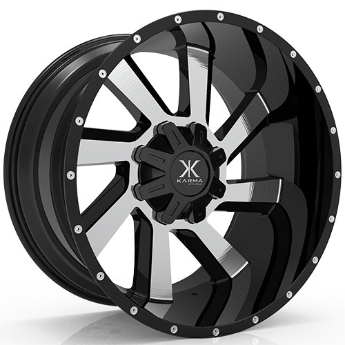 Karma K23 Black Machined Wheels 5x5.5 - 20x10 -24 - K23-200059-24BM