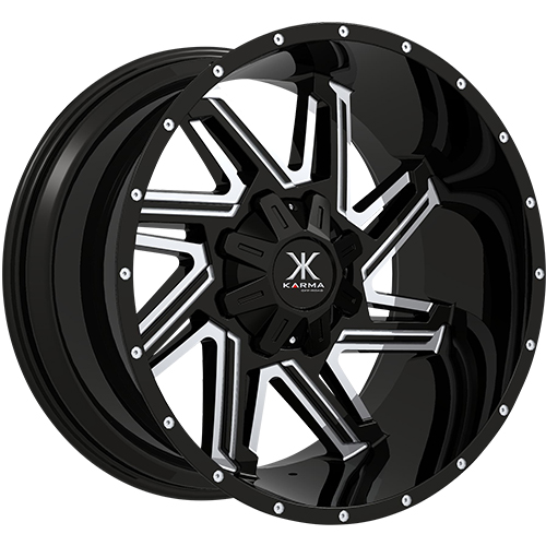 Karma K29 Black Milled Wheels 8x170 - 20x10 -24 - K29-200867-24BML