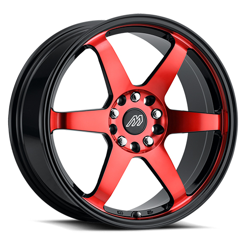 Mach Performance MP.60 Gloss Black With Red Machined Face Wheels 5x4.5 ...