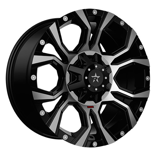 RBP 64R Widow Gloss Black W/ Machined Face Wheels 6x5.5 - 18x9 -12 ...