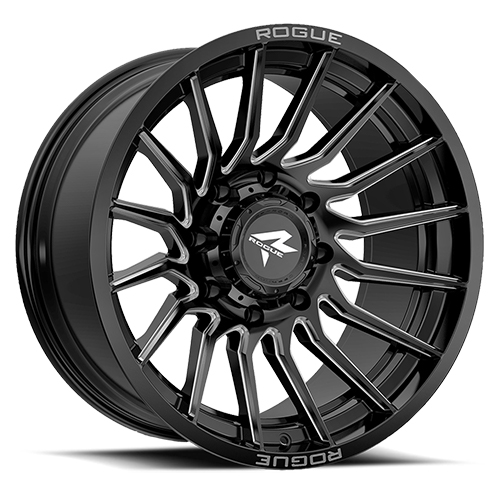 Rogue Truck 755 Overlord Gloss Black Milled Wheels 8x6.5 - 20x10 -24 ...