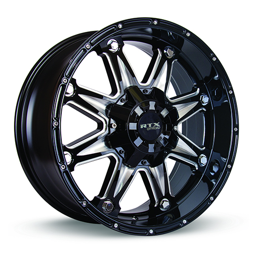 RTX Spine Black W/ Milled Spokes Wheels 8x6.5 - 17x9 +15 - 081859