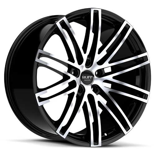 Ruff Racing R955 Gloss Black W/ Machined Face Wheels 5x120 - 22x10 +20 ...
