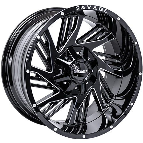 Savage Offroad SA03 Black Milled Wheels 6x135 - 20x10 -24 - 3-21-61-M