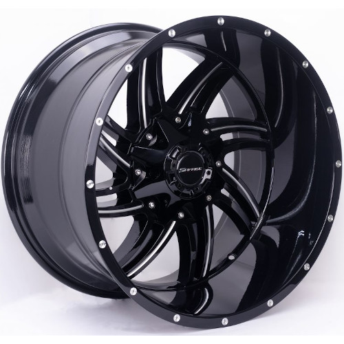 Savage Offroad SA17 Black Milled Wheels 6x135 - 20x10 -24 - 17-21-61-M