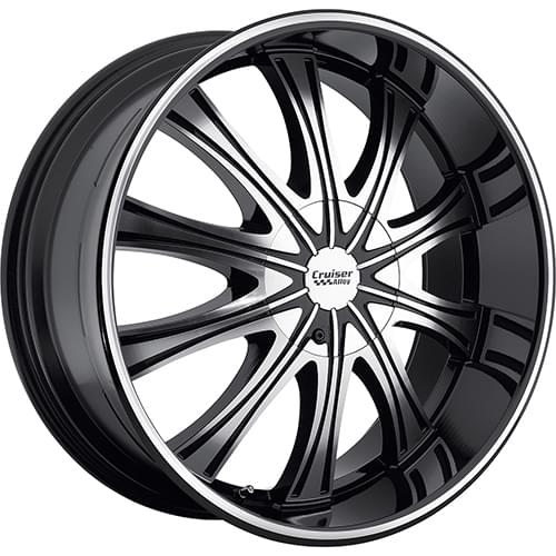 Cruiser Alloy Slice 911 Gloss Black W/ Machined Face Wheels 5x115 ...