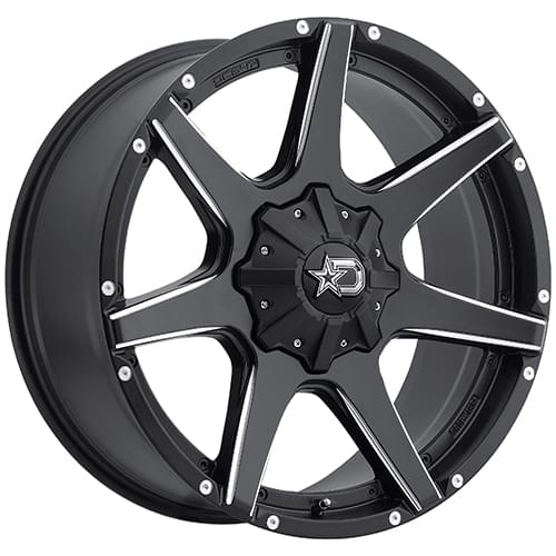 Dropstars DS647 Satin Black W/ Milled Spokes Wheels 5x5.5 - 22x9.5 +18 ...