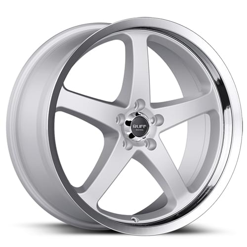 Ruff Racing R357 Hyper Silver W/ Machined Lip Wheels 5x112 - 18x8 +45 ...